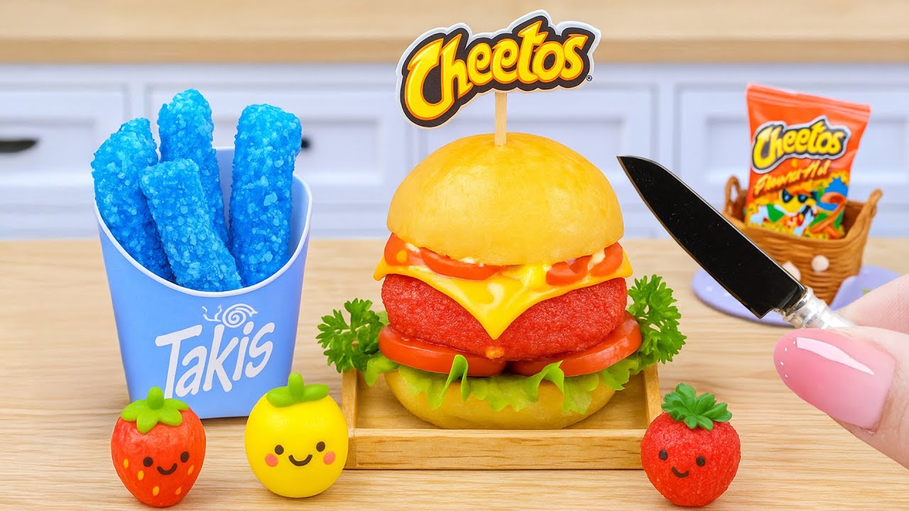 Best Fast Food Recipes 🍕 Beef Burger 🍔 with Fried Cheetos & Takis ...