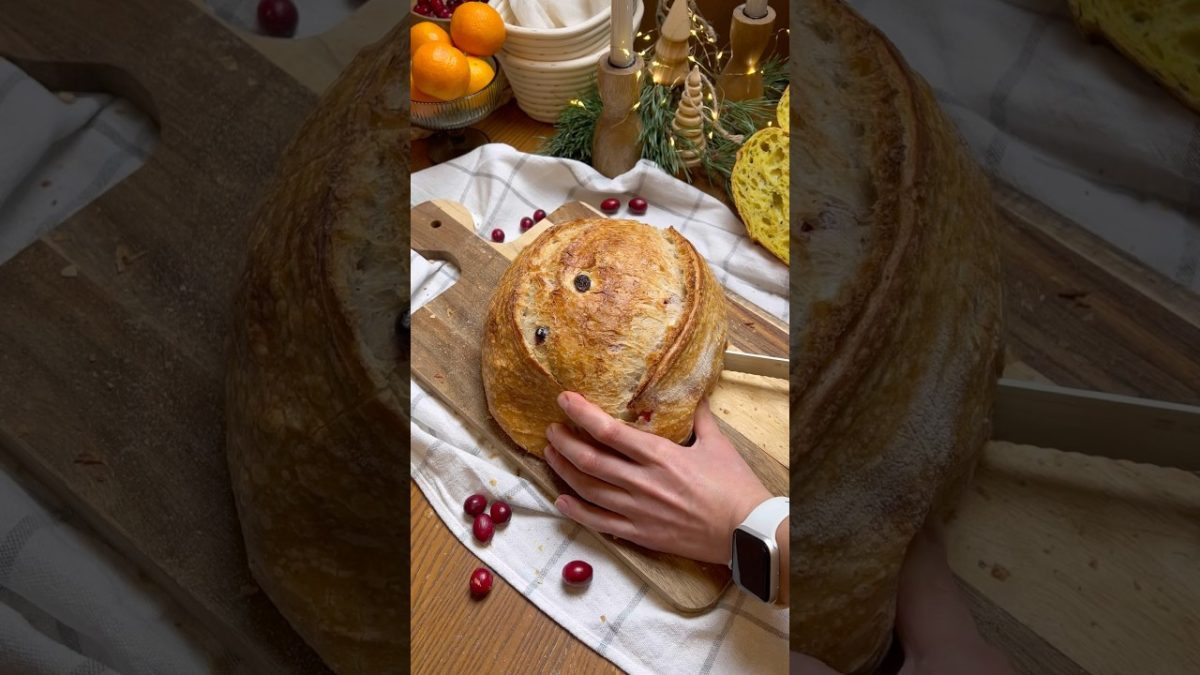 Cranberry SOURDOUGH BREAD for Christmas Eve 🎄 Quick & Super Easy RECIPE ...