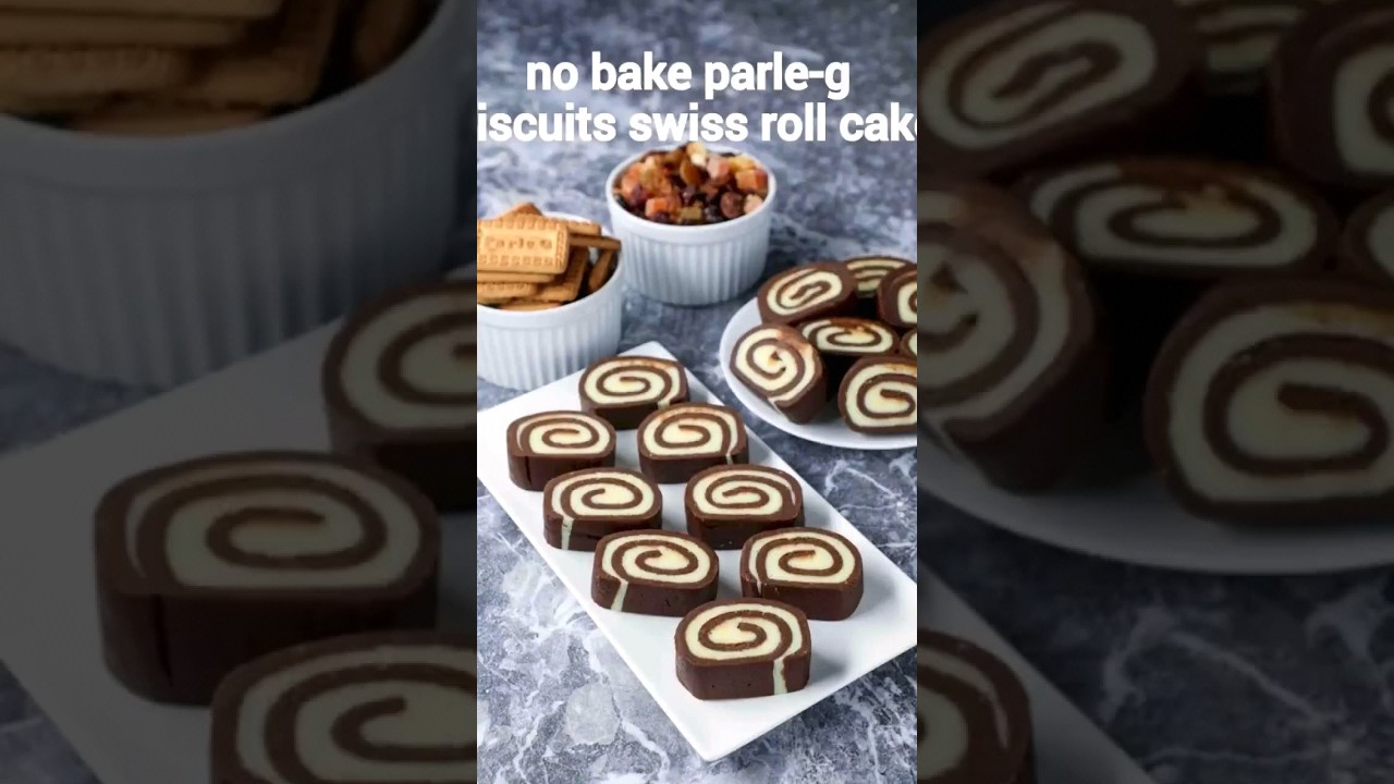 No bake swiss roll recipe | parle _ g biscuit swiss roll | no bake ...