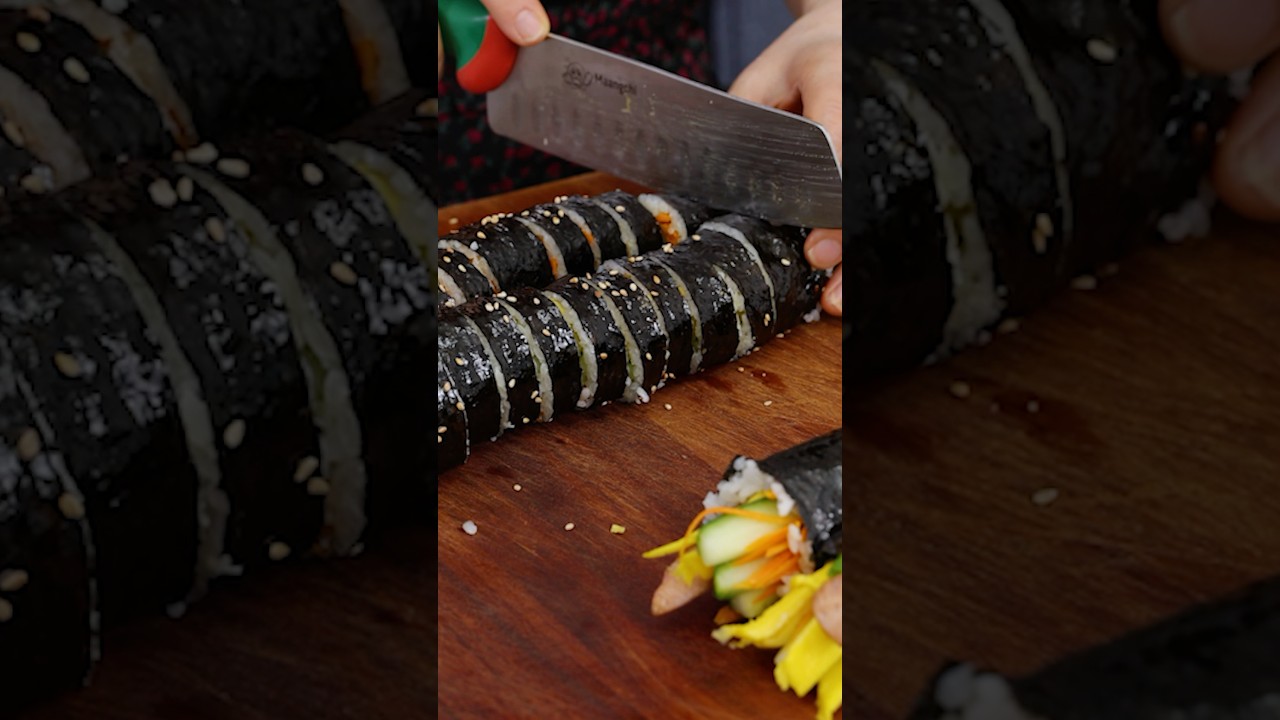 Korean sausage gimbap! #cooking #asianfood #recipe #koreanfood ...