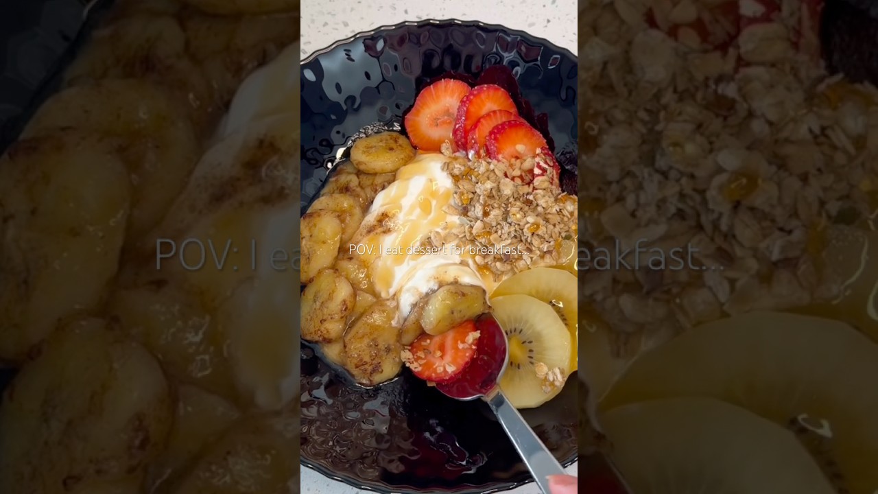Fruits & yogurt bowl | dessert for breakfast 🤤😍 #recipe #yogurtbowl # ...